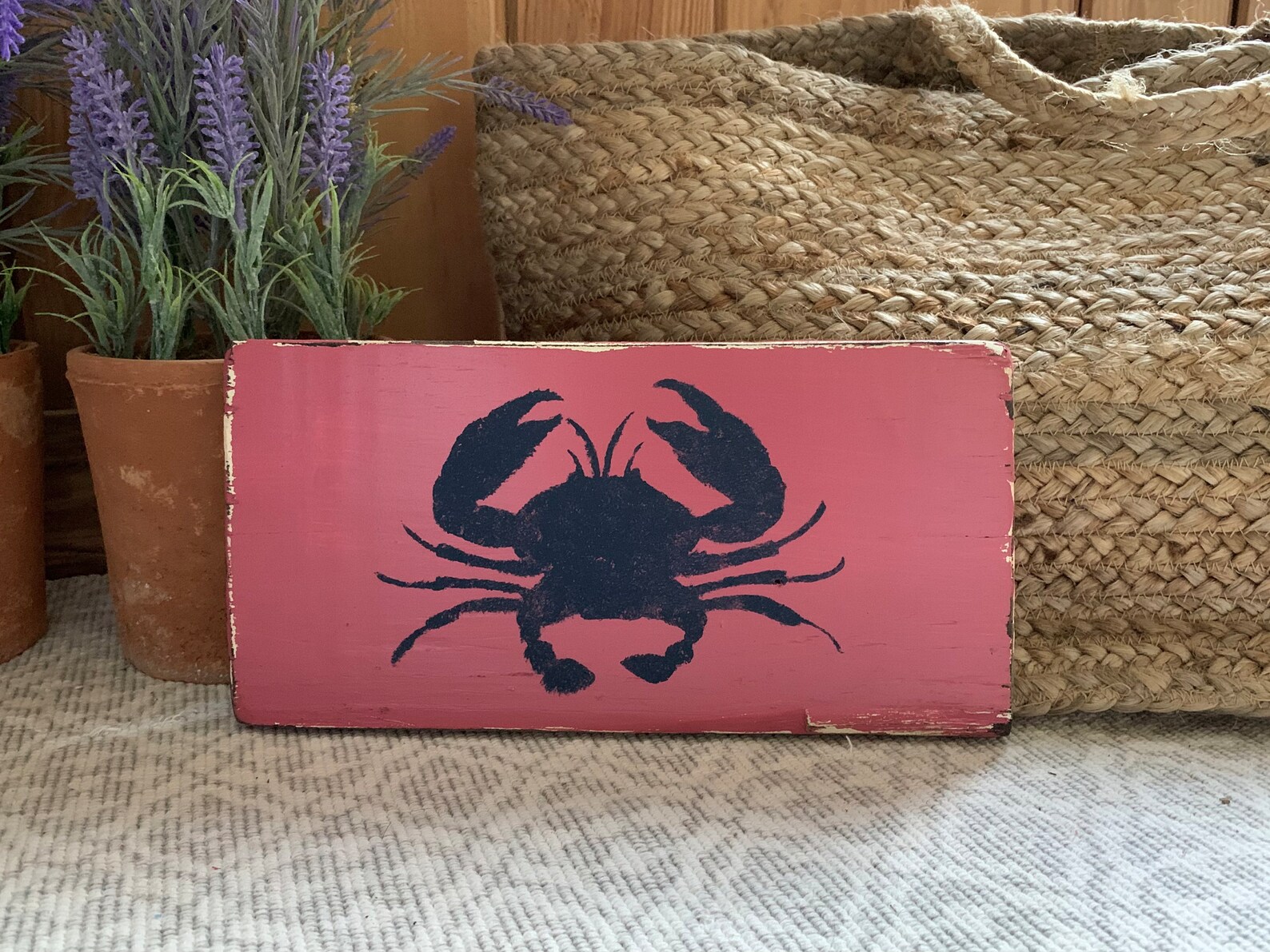 Rustic Crab Sign, Wall Art, Home Decor, Beach House Decor, Beach Decor ...