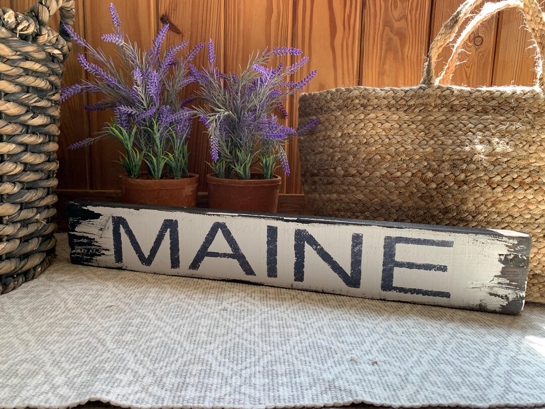 Maine Sign on Barn Wood - Unique - Handmade - Rustic - Beach House ...