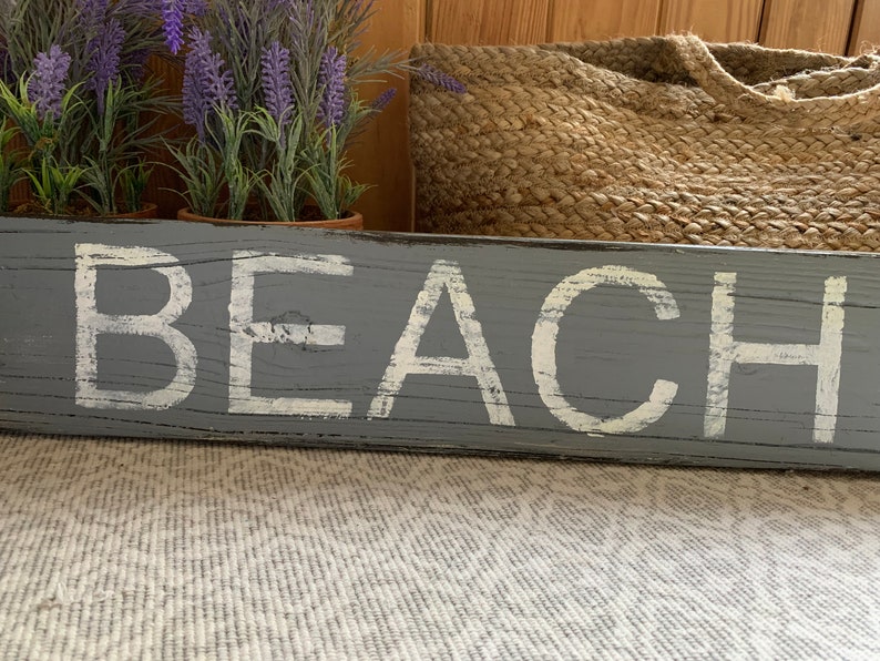 Rustic Beach Sign on Barn Wood - One of a Kind - Handmade - Distressed ...