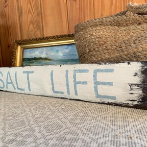 SALT LIFE Sign on Barn Wood Beach Nautical Rustic Distressed Hand ...