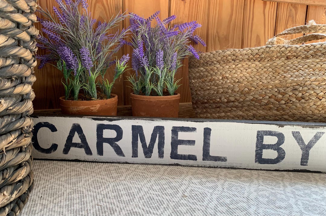 Carmel by the Sea Sign Hand-painted Distressed Rustic 52" X 4" READY 2 ...