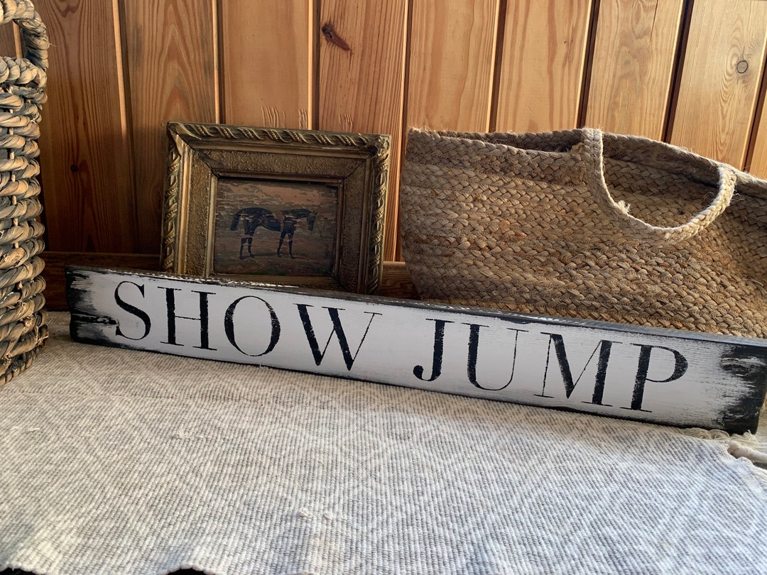 Show Jump Sign, Equestrian Sign, Equestrian Decor, Barn Wood, Horse ...
