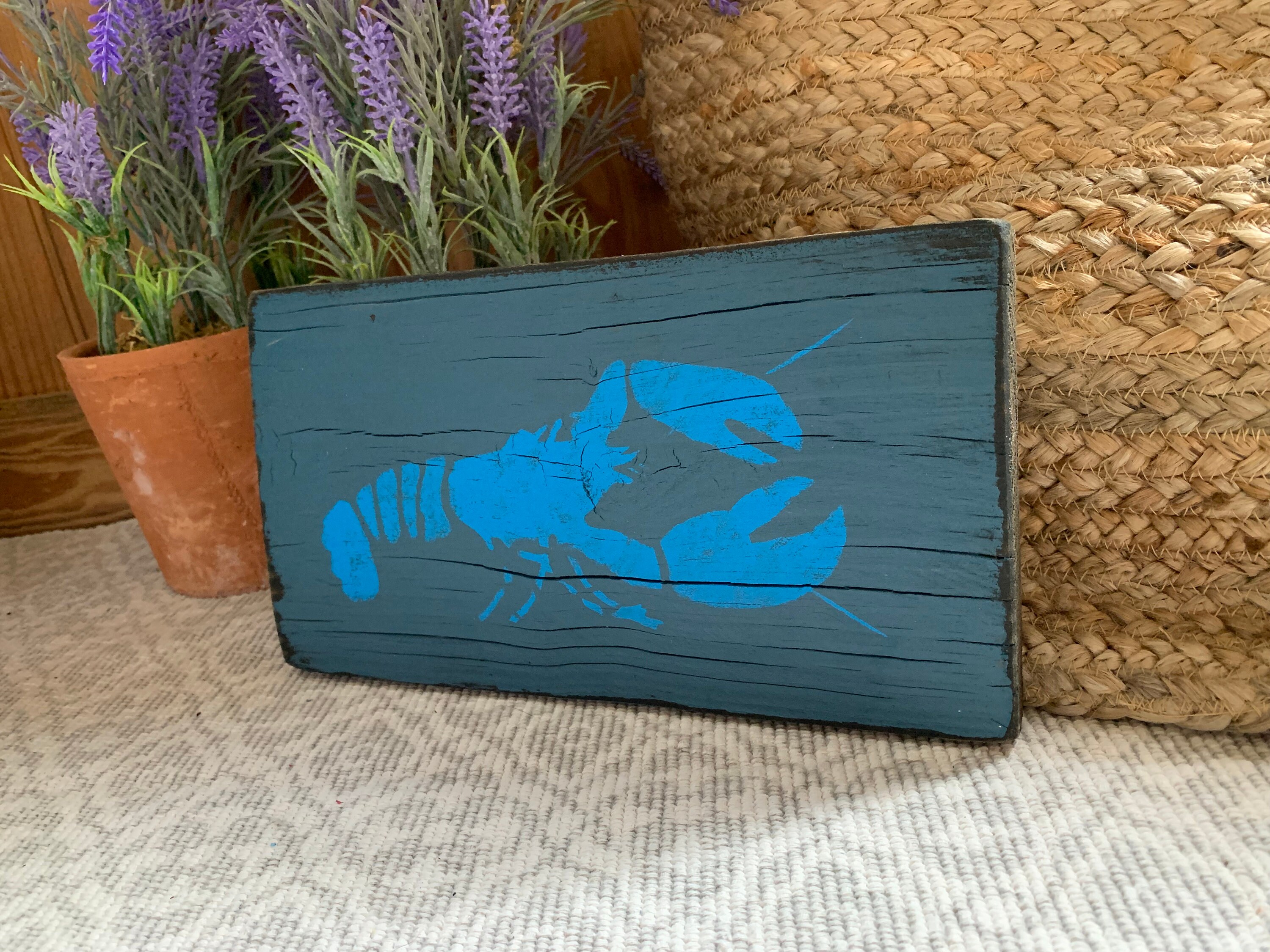 Rustic Lobster Sign, Wall Art, Home Decor, Beach House Decor, Beach ...