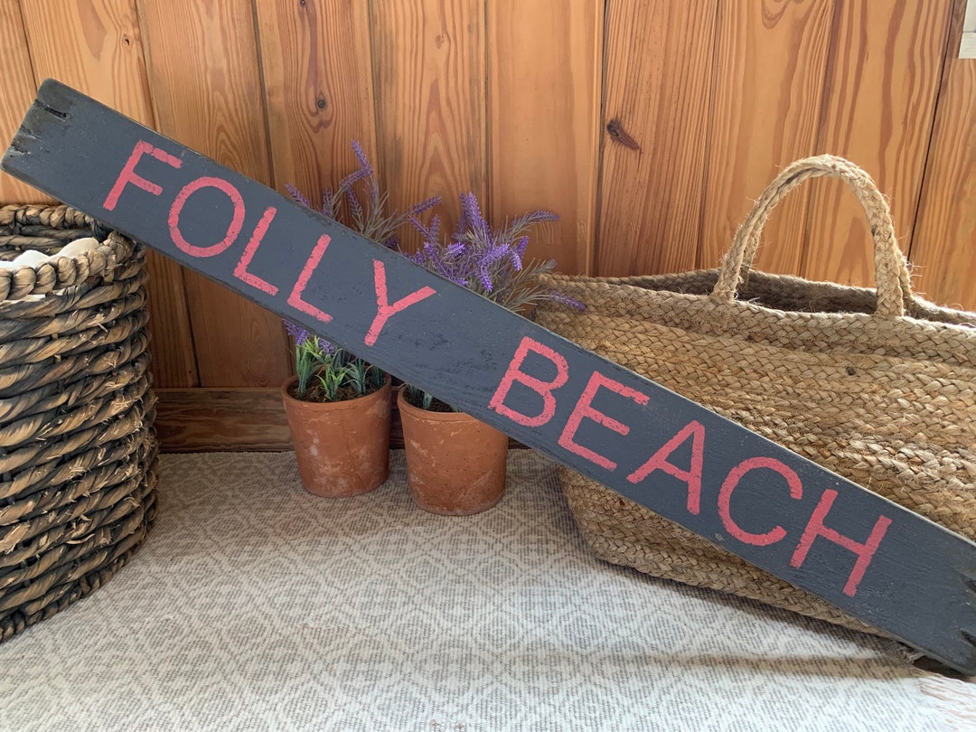 Folly Beach SC - Wooden Sign - Barn Wood - Unique - Rustic 38.5" X 4 ...