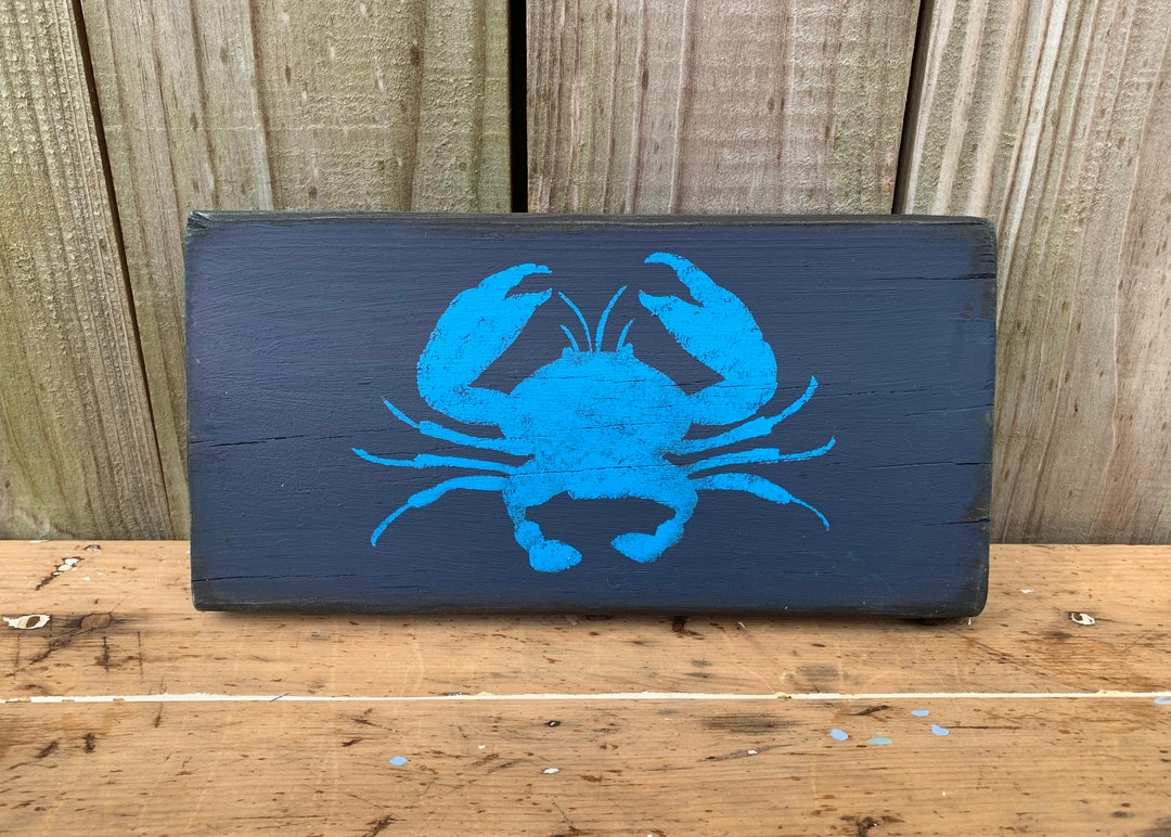Rustic Crab Sign, Wall Art, Home Decor, Beach House Decor, Beach Decor ...