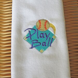 Baseball Embroidered Fingertip Guest Towel Handmade - Etsy