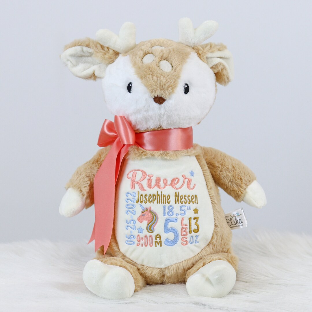 Personalized Stuffed Animal, Personalized Deer, Birth Stat Animal ...