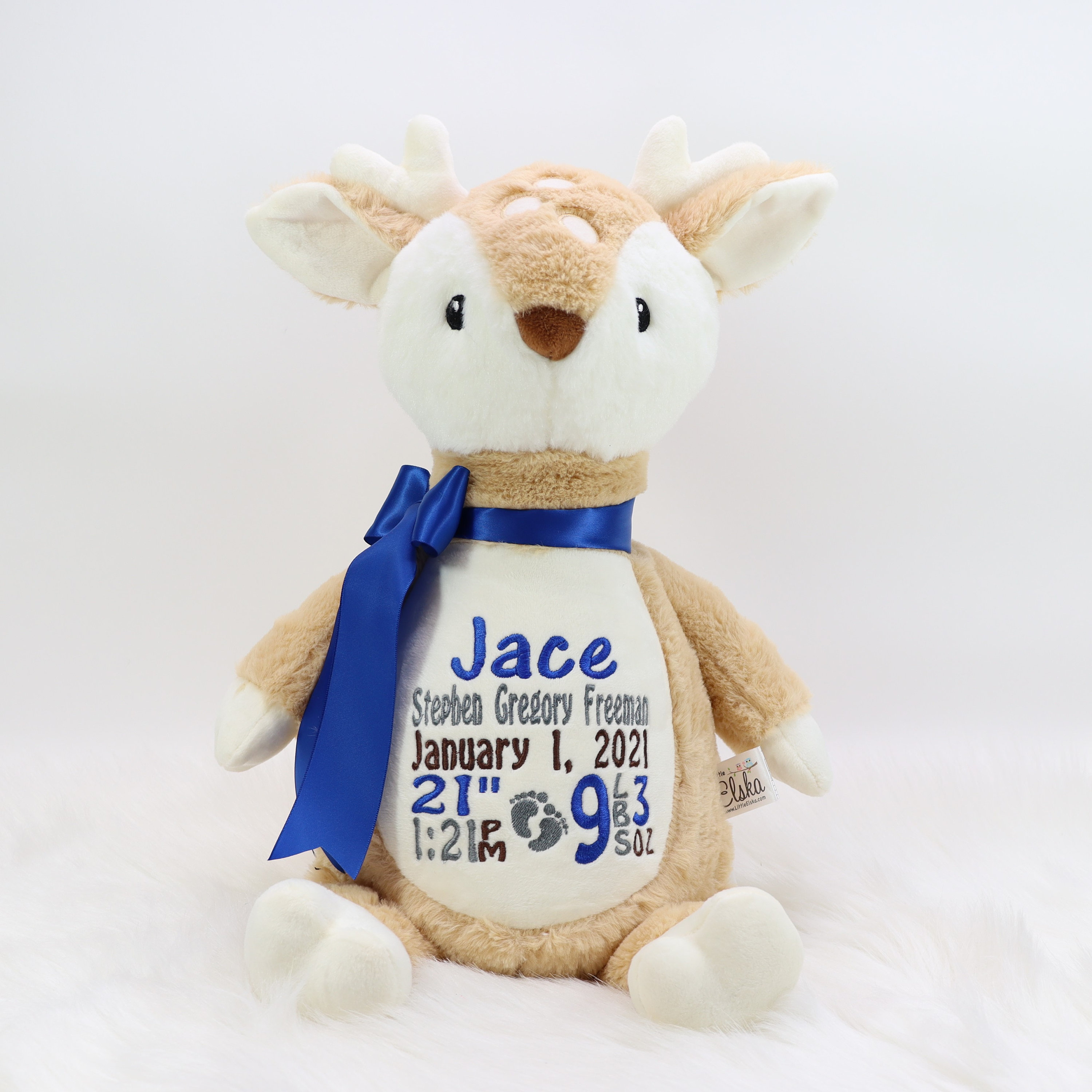 Personalized Stuffed Animal, Personalized Deer, Birth Stat Animal ...