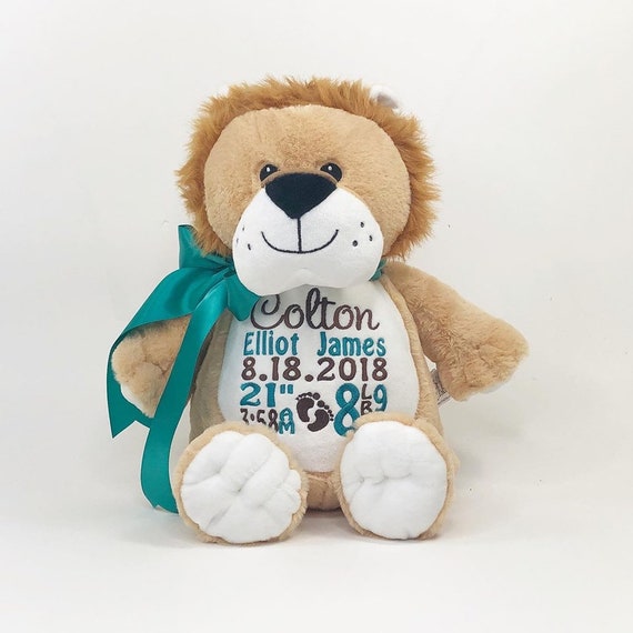 Personalized Stuffed Animal Personalized Lion Birth - Etsy