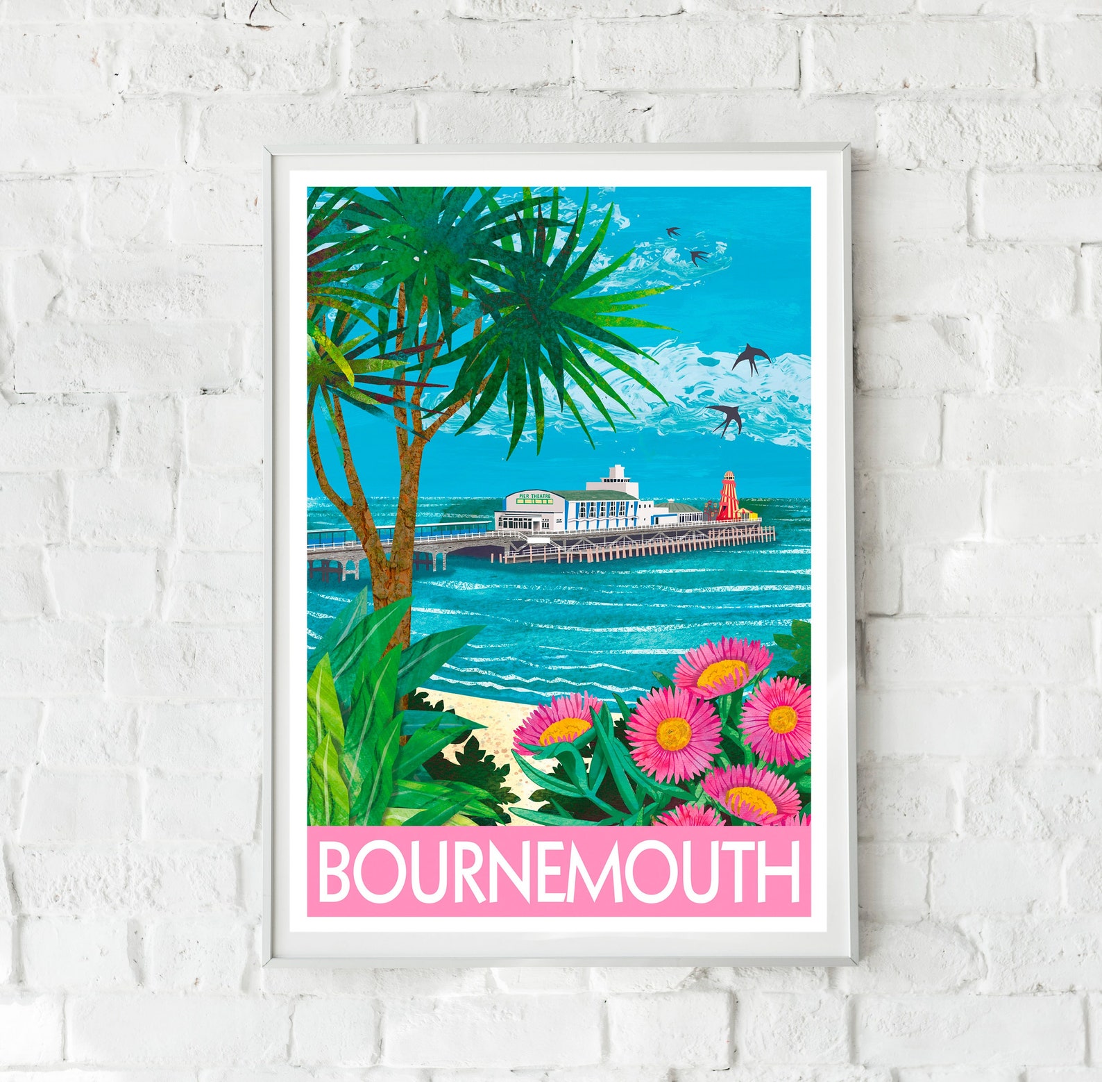 Bournemouth Pier, Dorset Travel Art Print - Etsy