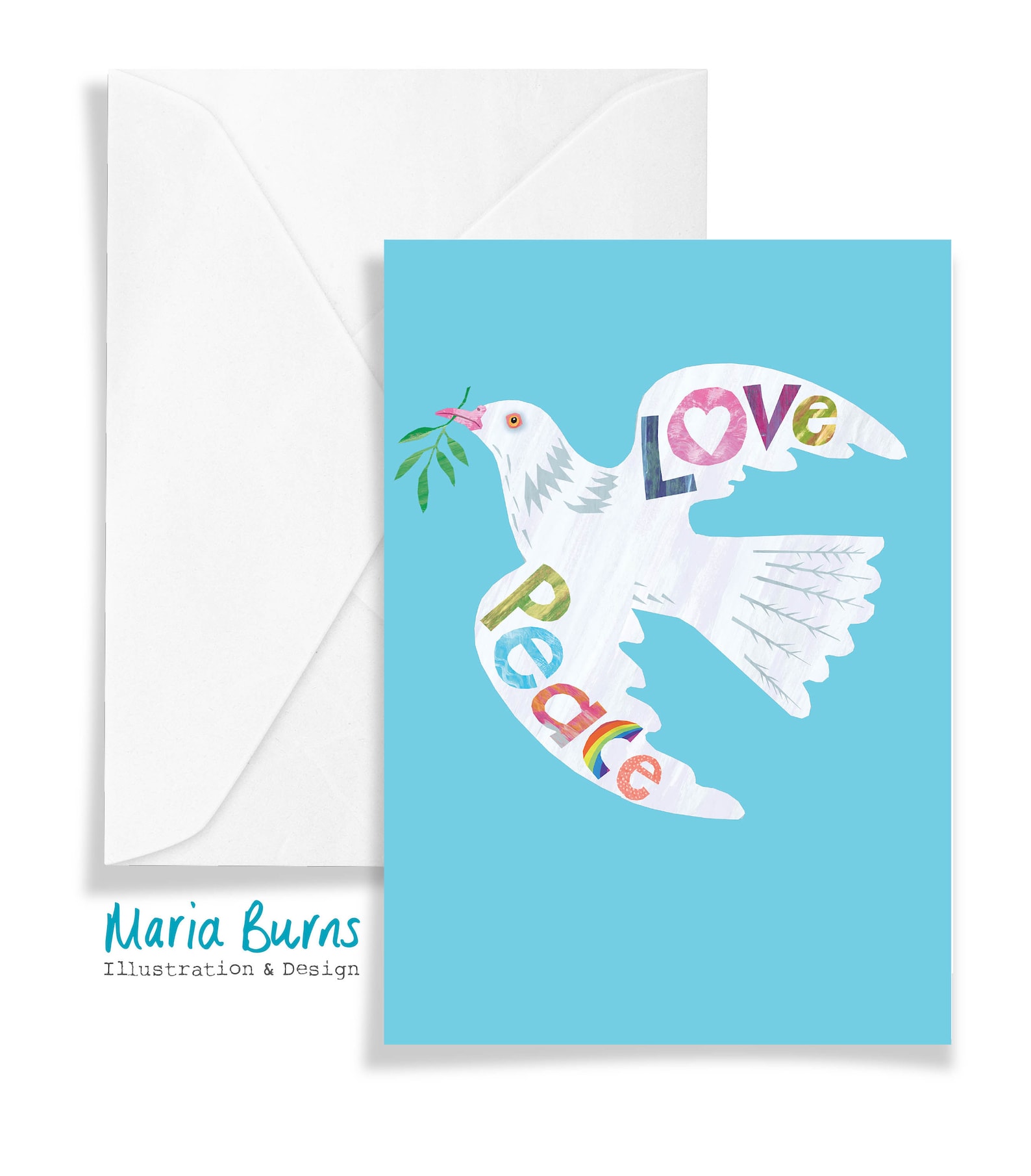 Love and Peace Dove Greeting Card - Etsy