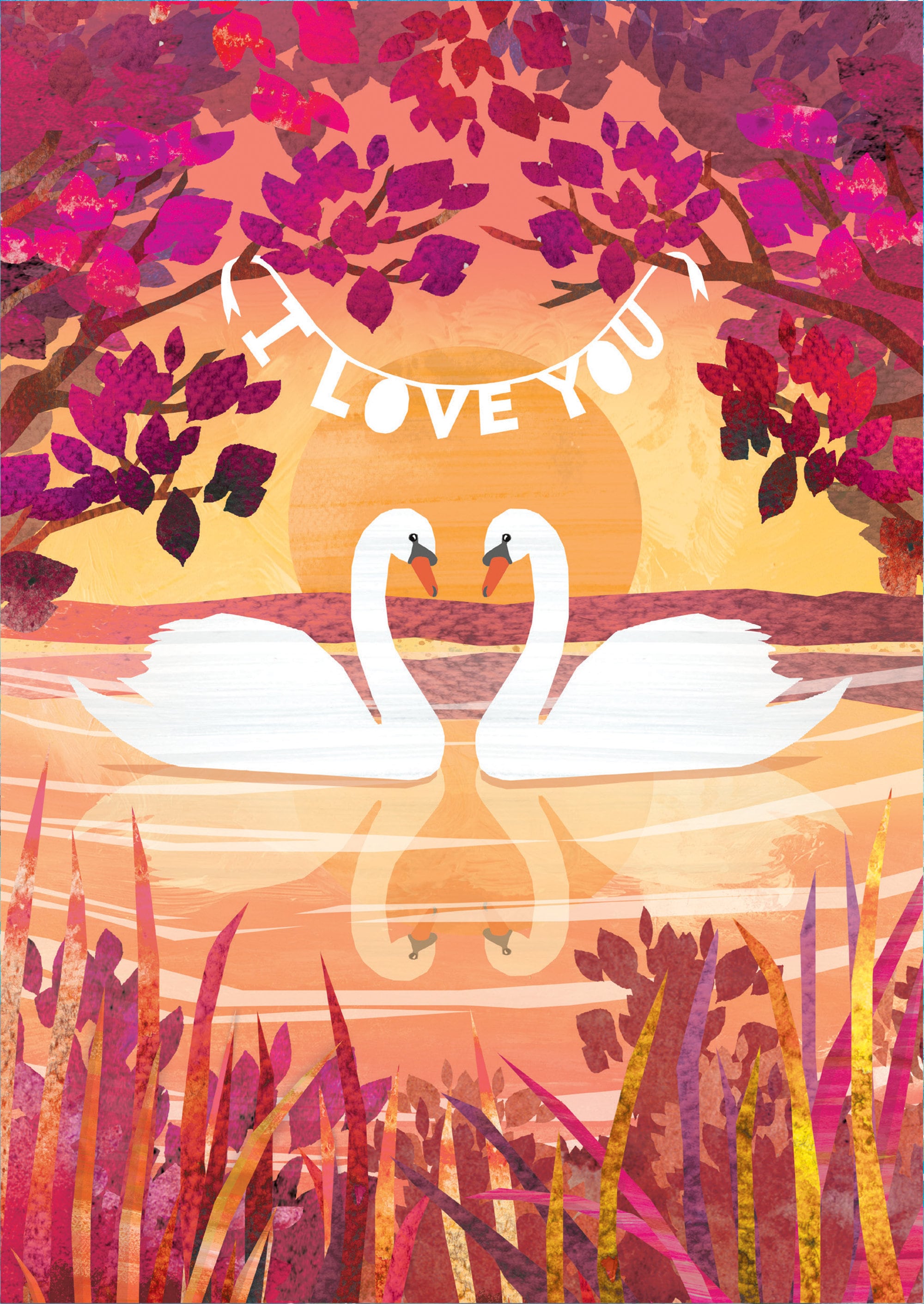 Swans Love Card, Valentine - Etsy