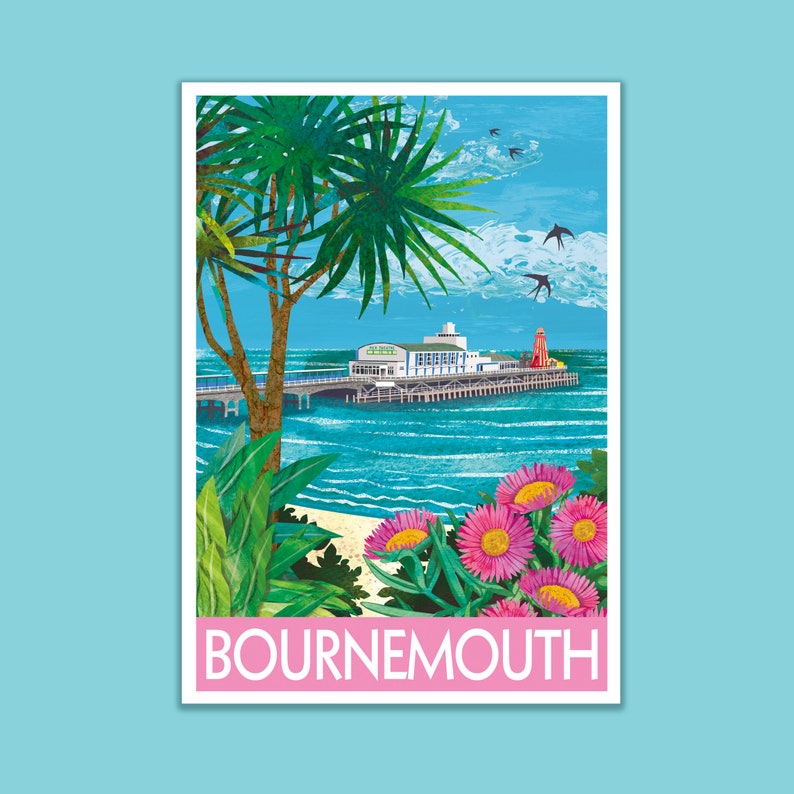 Bournemouth Pier, Dorset Travel Art Print - Etsy