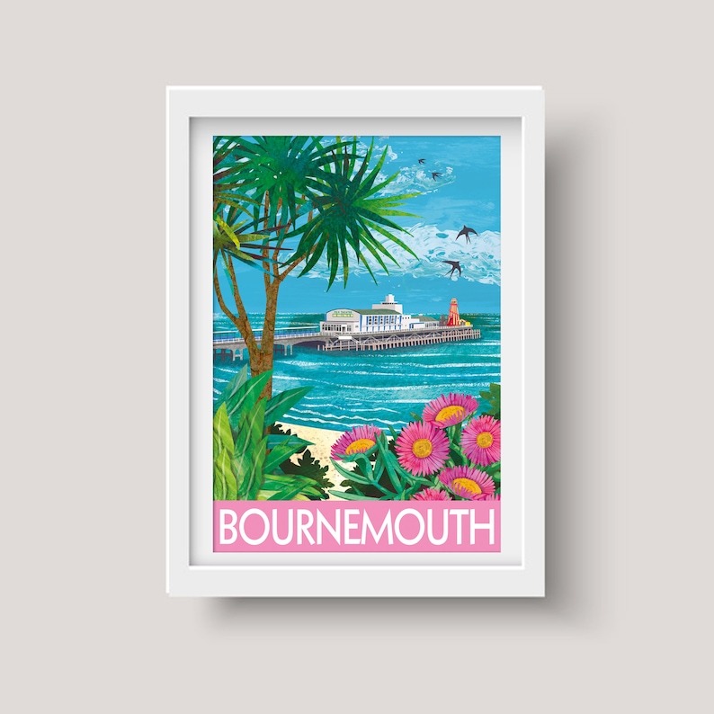 Bournemouth Pier, Dorset Travel Art Print - Etsy