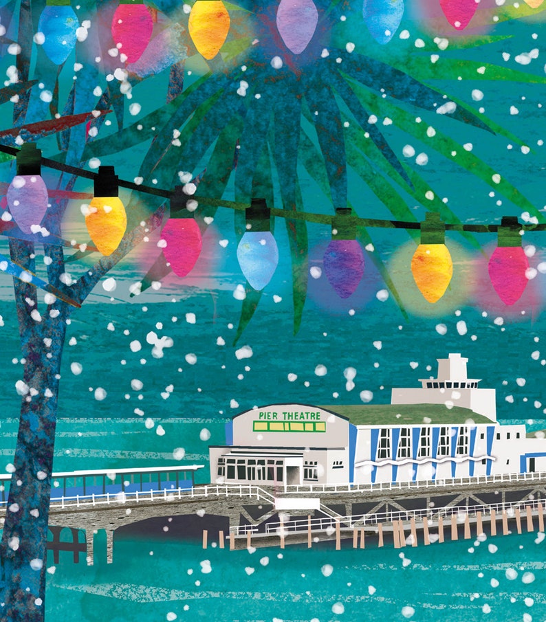 Bournemouth Pier, Dorset Christmas Card - Etsy UK