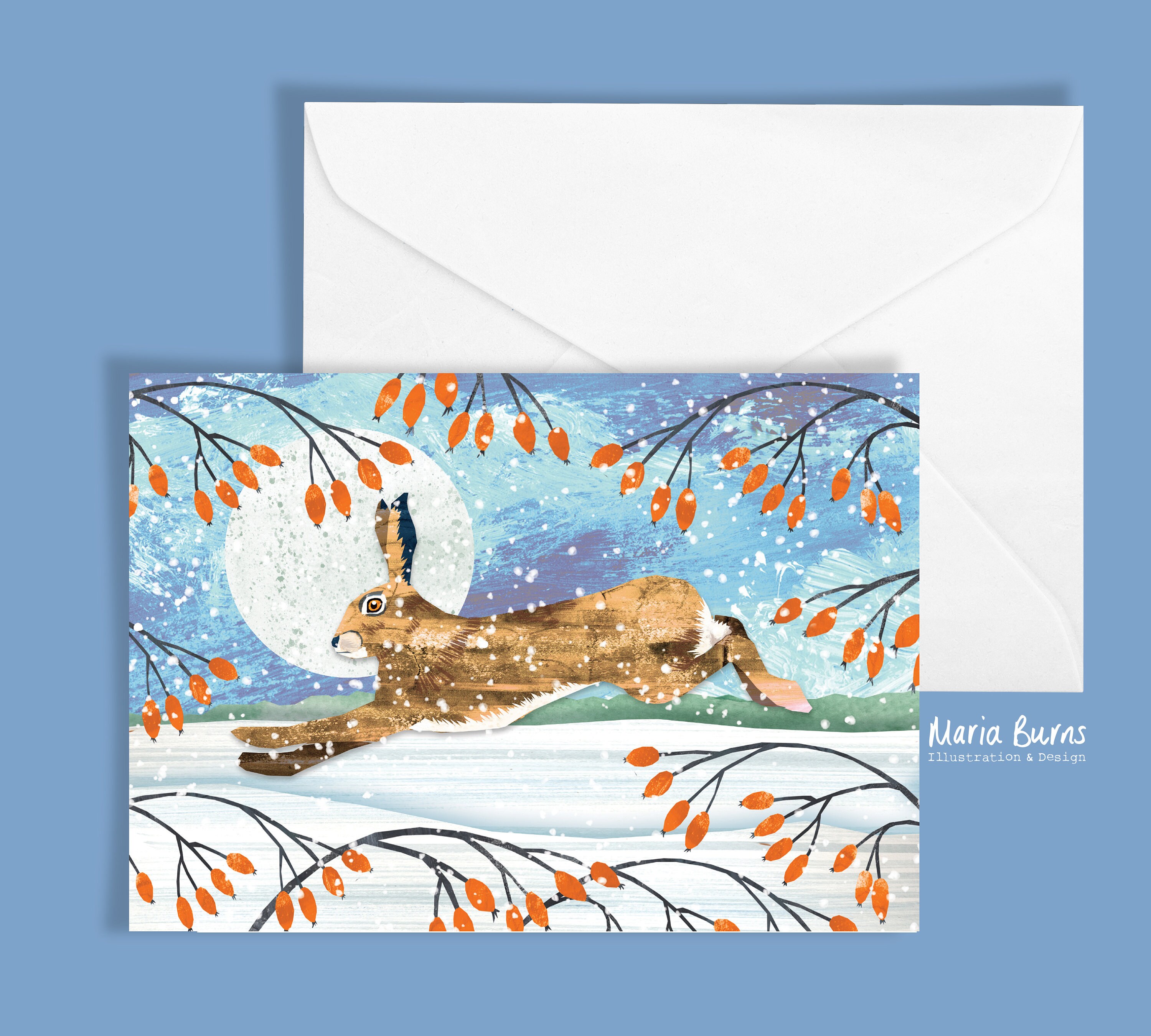 Winter Hare Christmas Card - Etsy