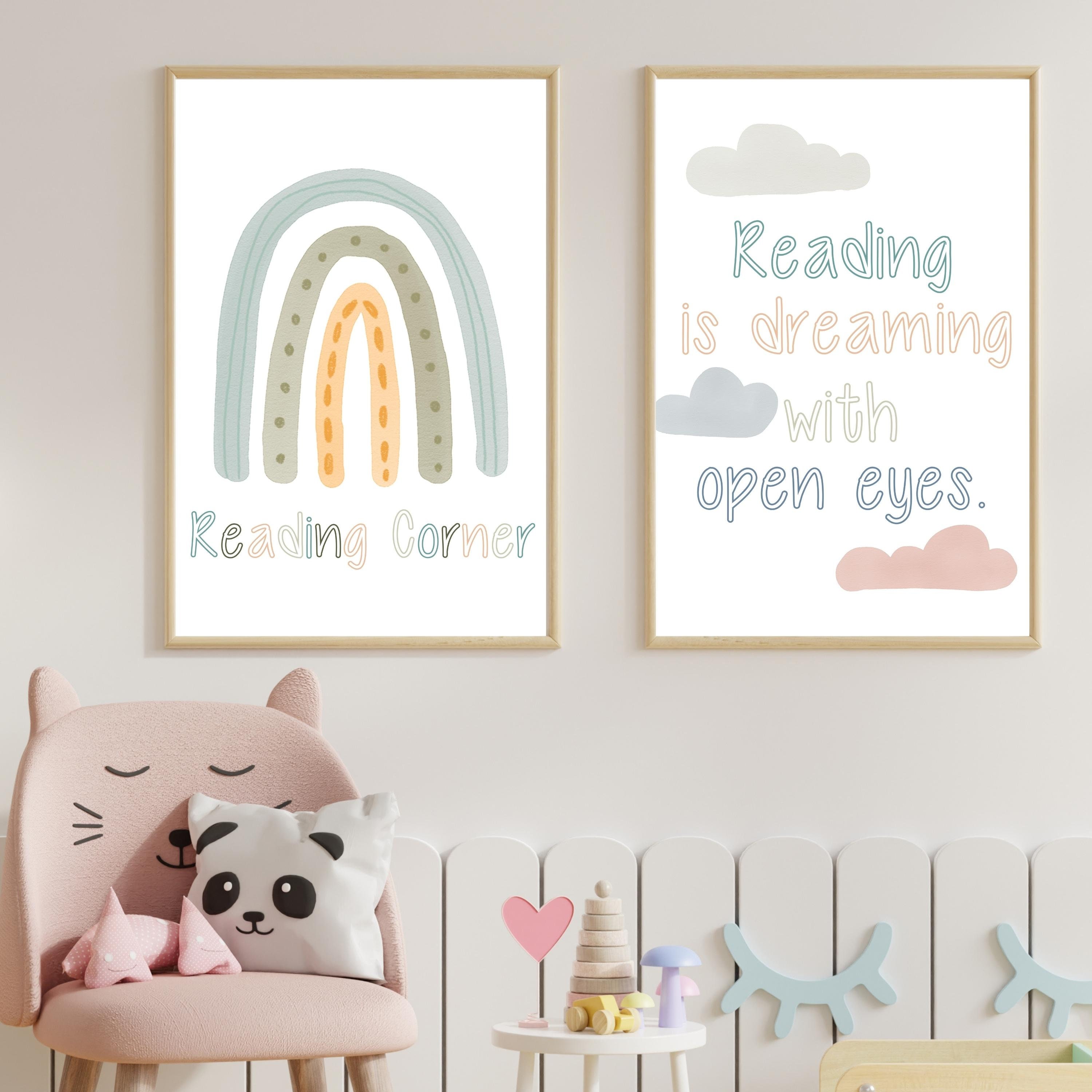 Reading Corner Printable, Reading Corner Artwork, Reading is Dreaming ...