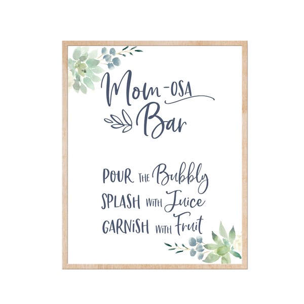 Mom Mosa Bar Sign - Etsy