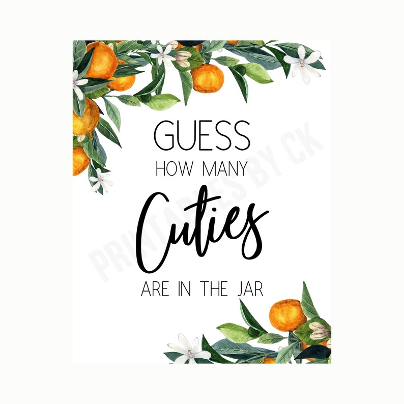 Little Cutie Baby Shower Game, Guess How Many Cuties Baby Shower Game ...