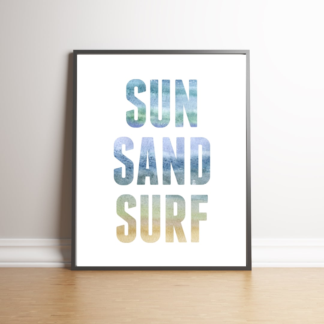 Surf Print, Surf Nursery, Beach Decor, Sun Sand Surf Print, Beach ...