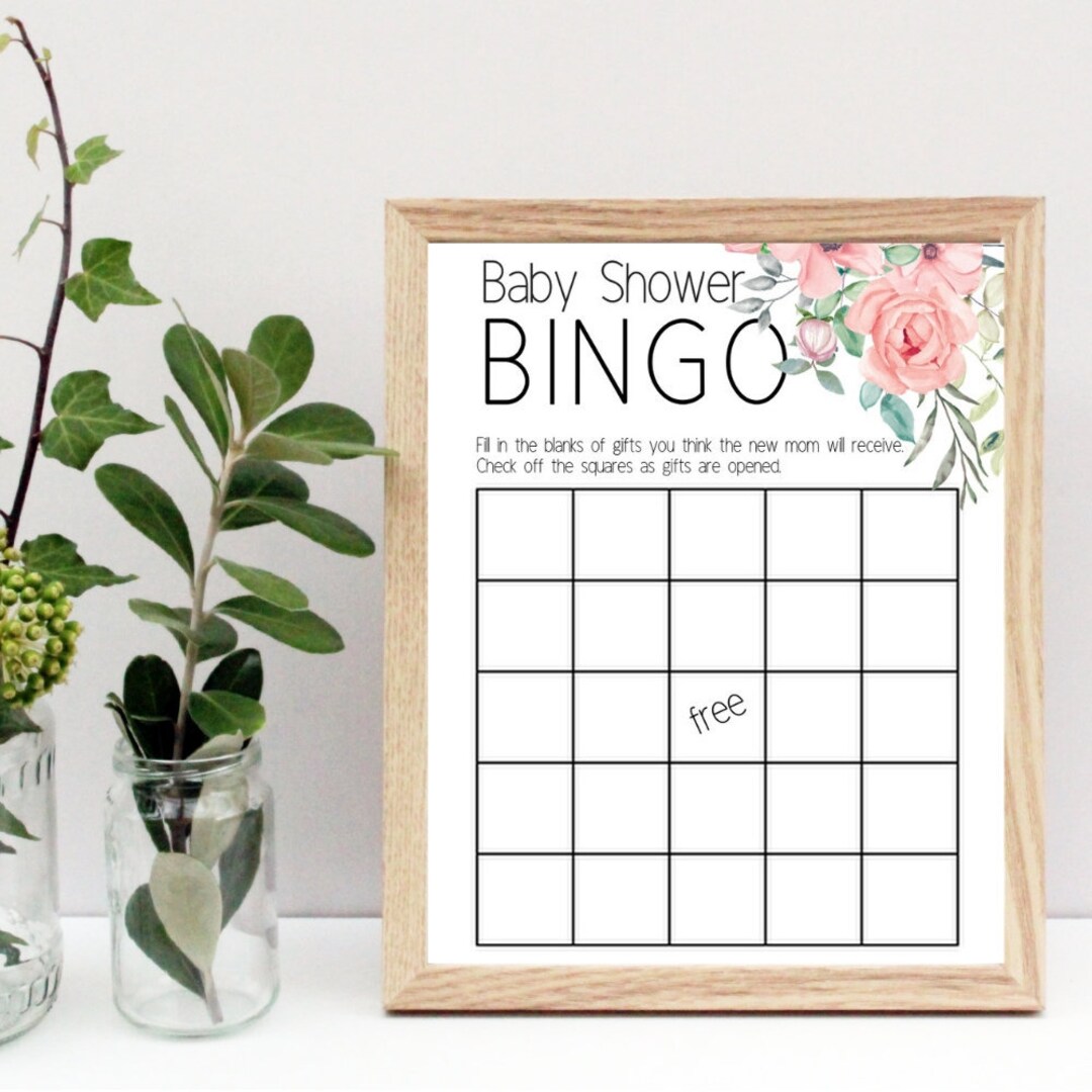 Baby Shower Bingo, Floral Baby Shower Decor, Floral Baby Shower Prints ...