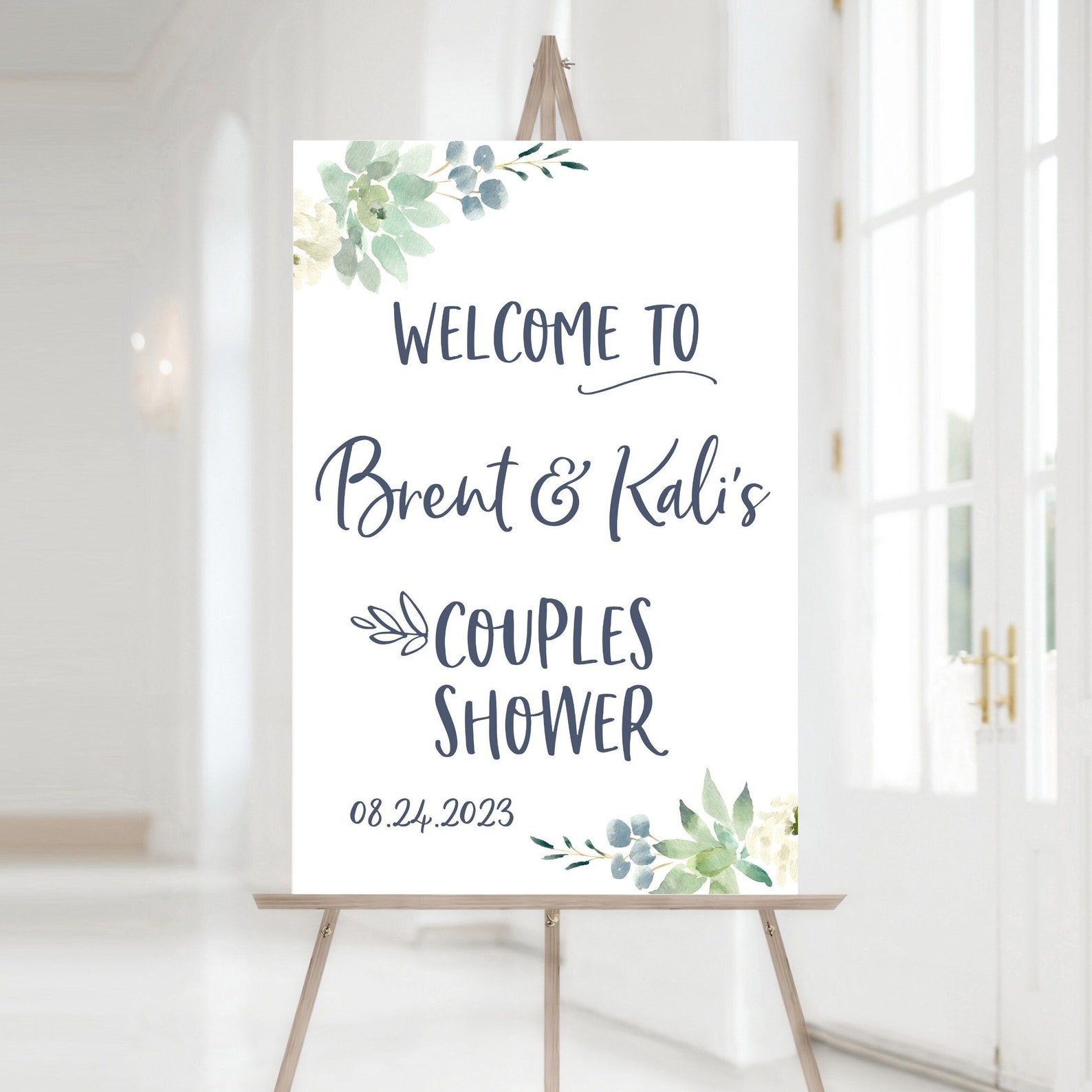Couples Shower Welcome Sign, DIGITAL DOWNLOAD, Customized Couples Baby ...