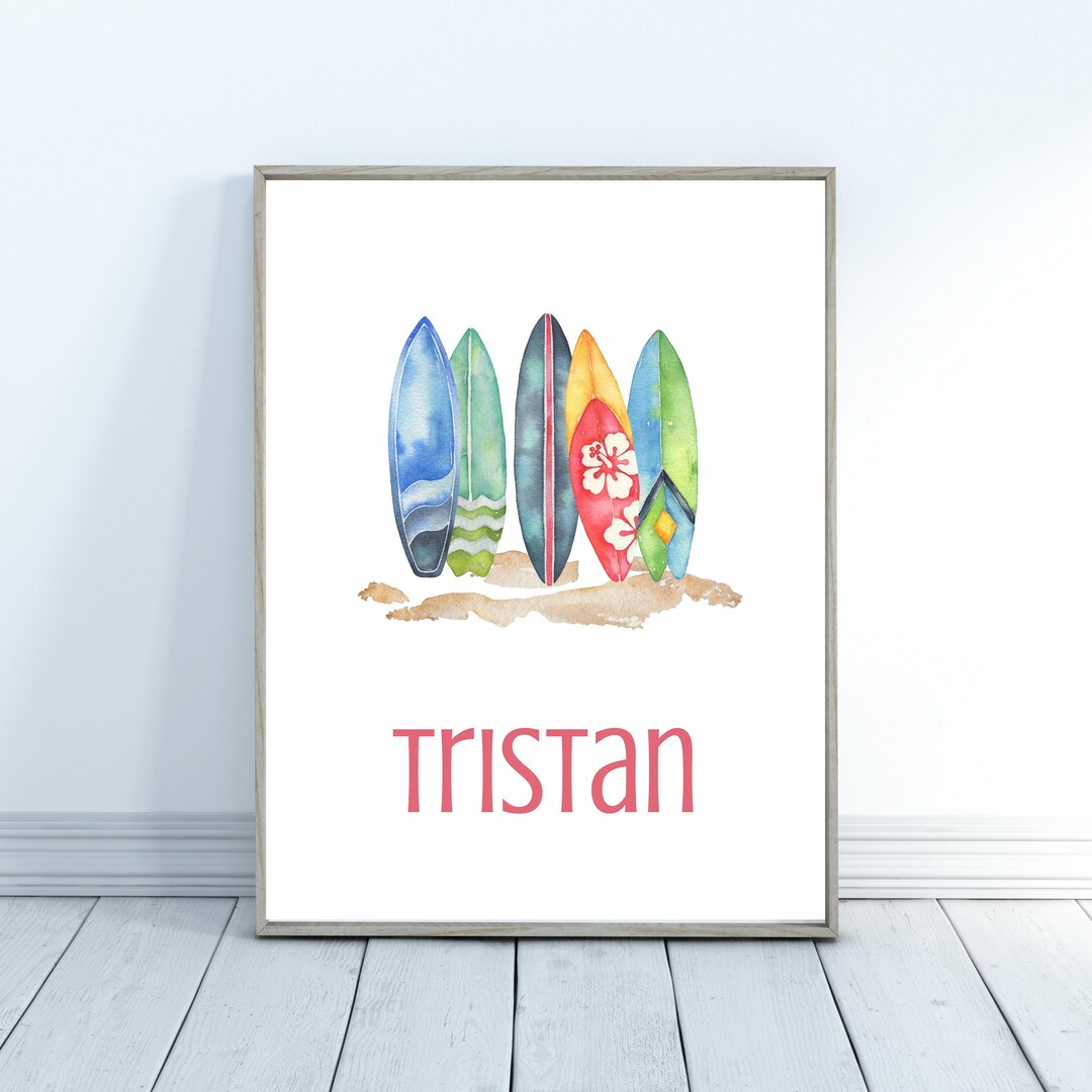 Custom Surf Name Print Digital Print, Surf Print Set, Surf Nursery ...