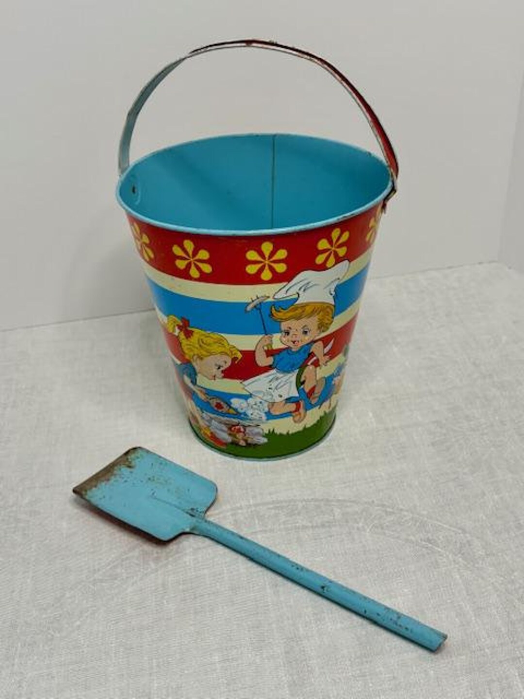Vintage Child's Toy Pail and Shovel - Etsy