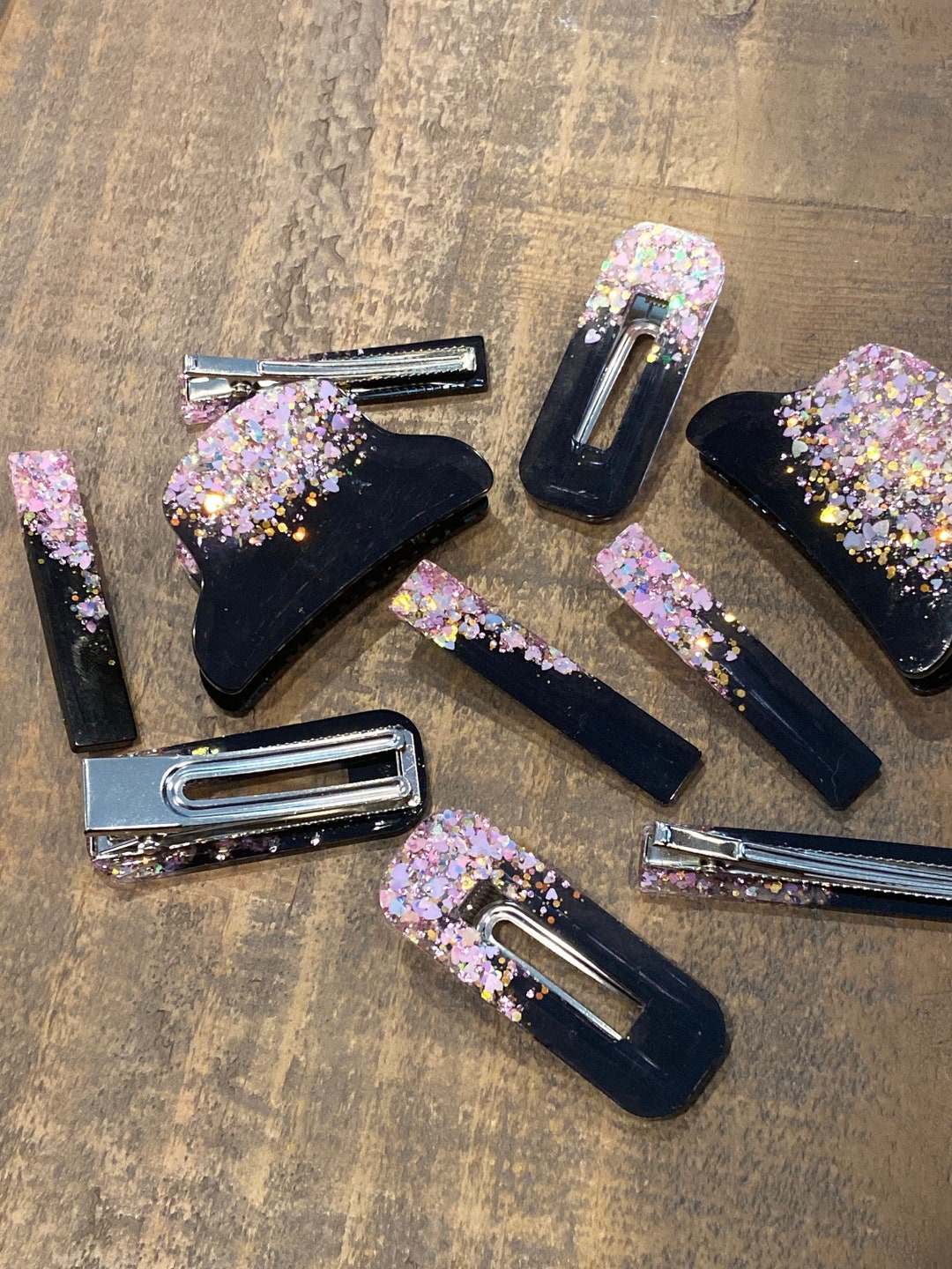 Resin Clips, Glitter Hair Clip, Gifts for Girls, Acrylic Clip, Resin ...
