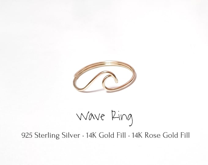Sterling Silver Wave Ring, Silver Wave Ring, Wave Ring, Wire Ring ...