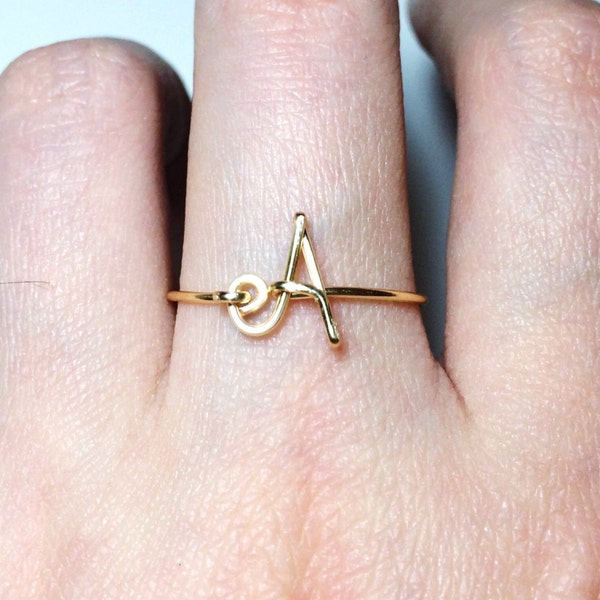 Wire Initial Ring - Etsy
