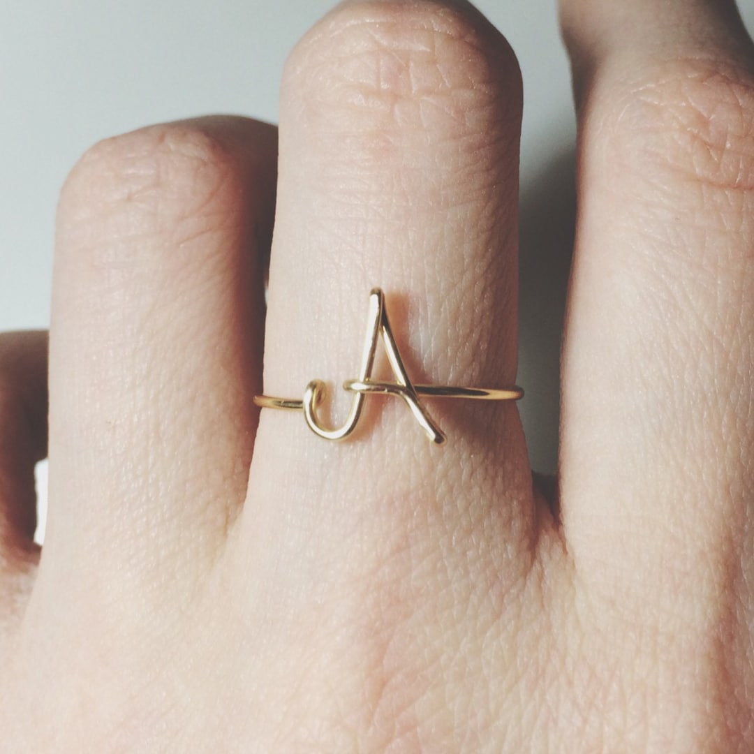 Custom Initial Ring Letter Ring/gold/silver/knuckle Ring Midi Ring ...