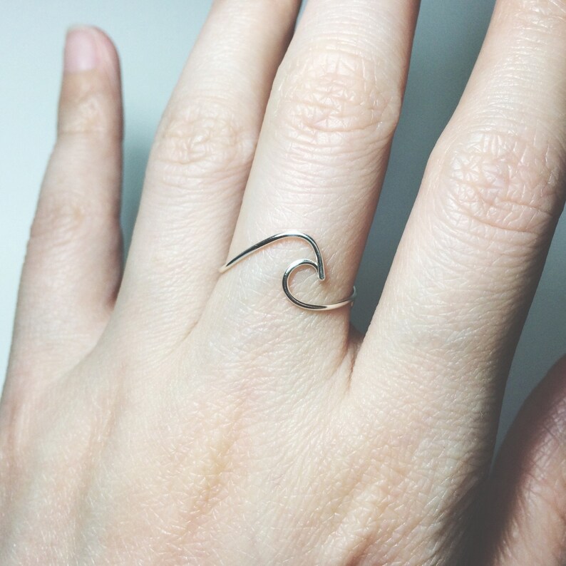 Sterling Silver Wave Ring/gold Filled/surf/ocean Wave - Etsy