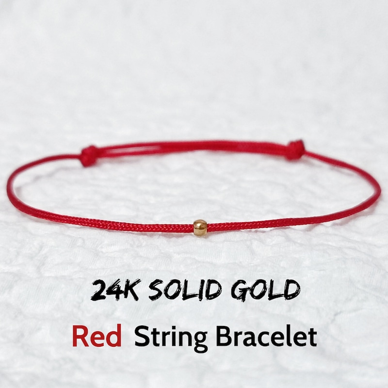 24 K Gold String Bracelet - Etsy