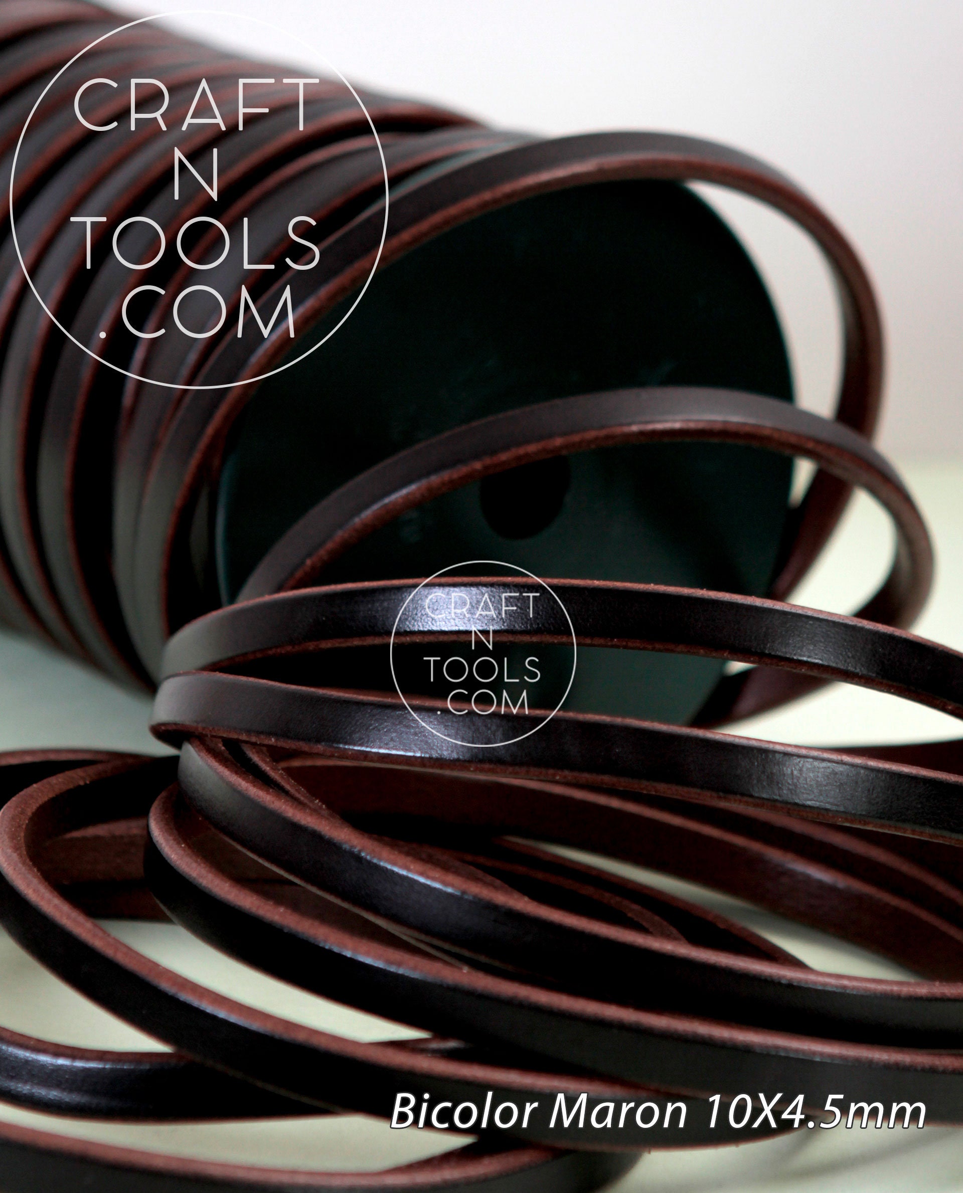 Bicolor Leather Cord 10 X 4.5mm Made in Spain Natural | Etsy