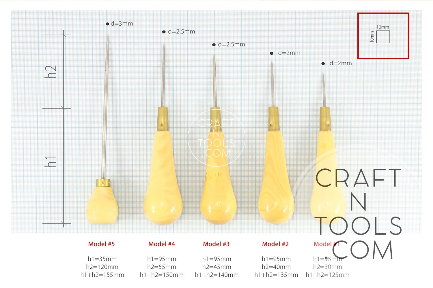 Leather Working Awl Vergez Blanchard/big Round Awl 120mm/hand | Etsy ...