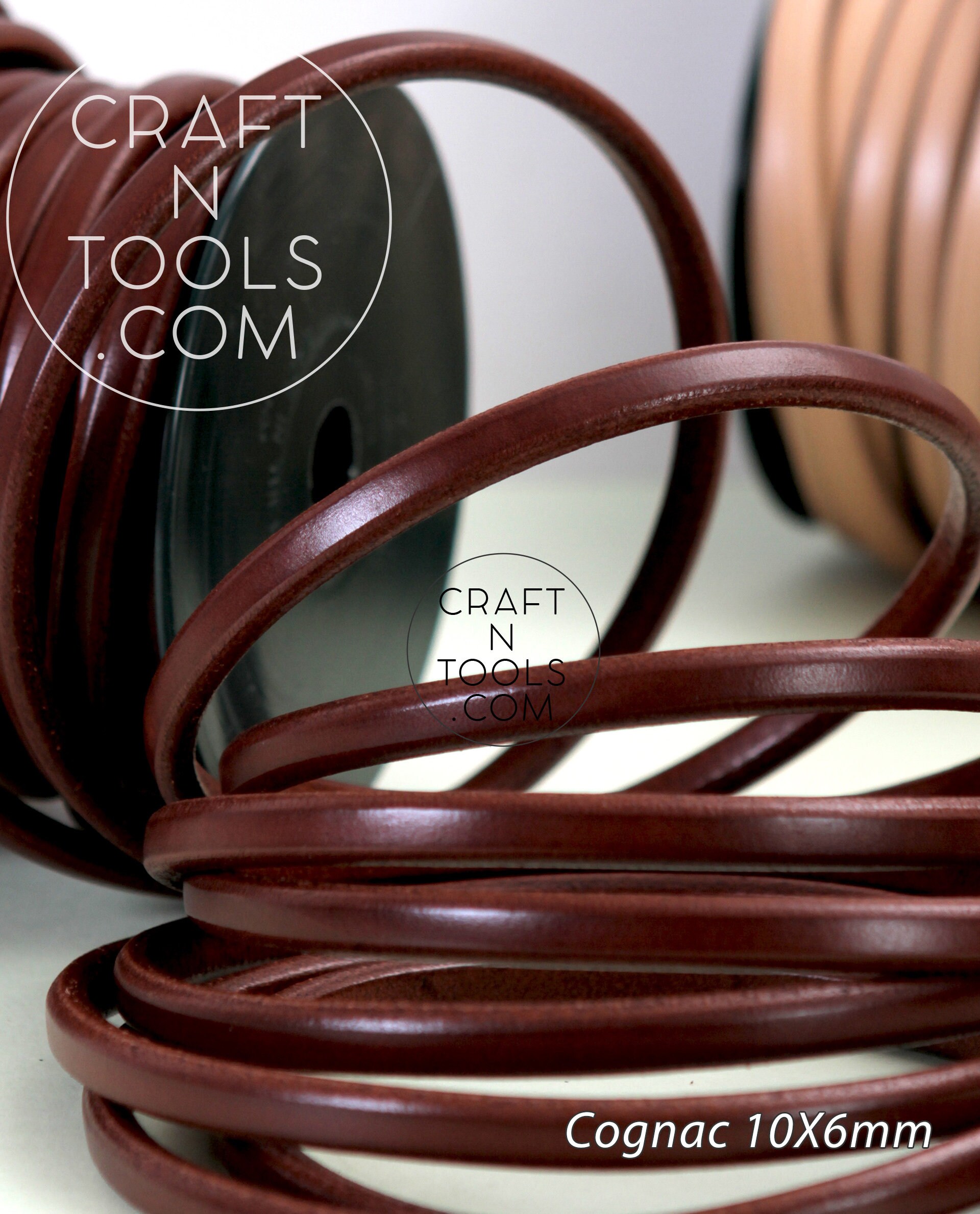 Regaliz Natural Leather Cord in 2 Sizes (10X4.5 and 10x6mm) / Licorice ...