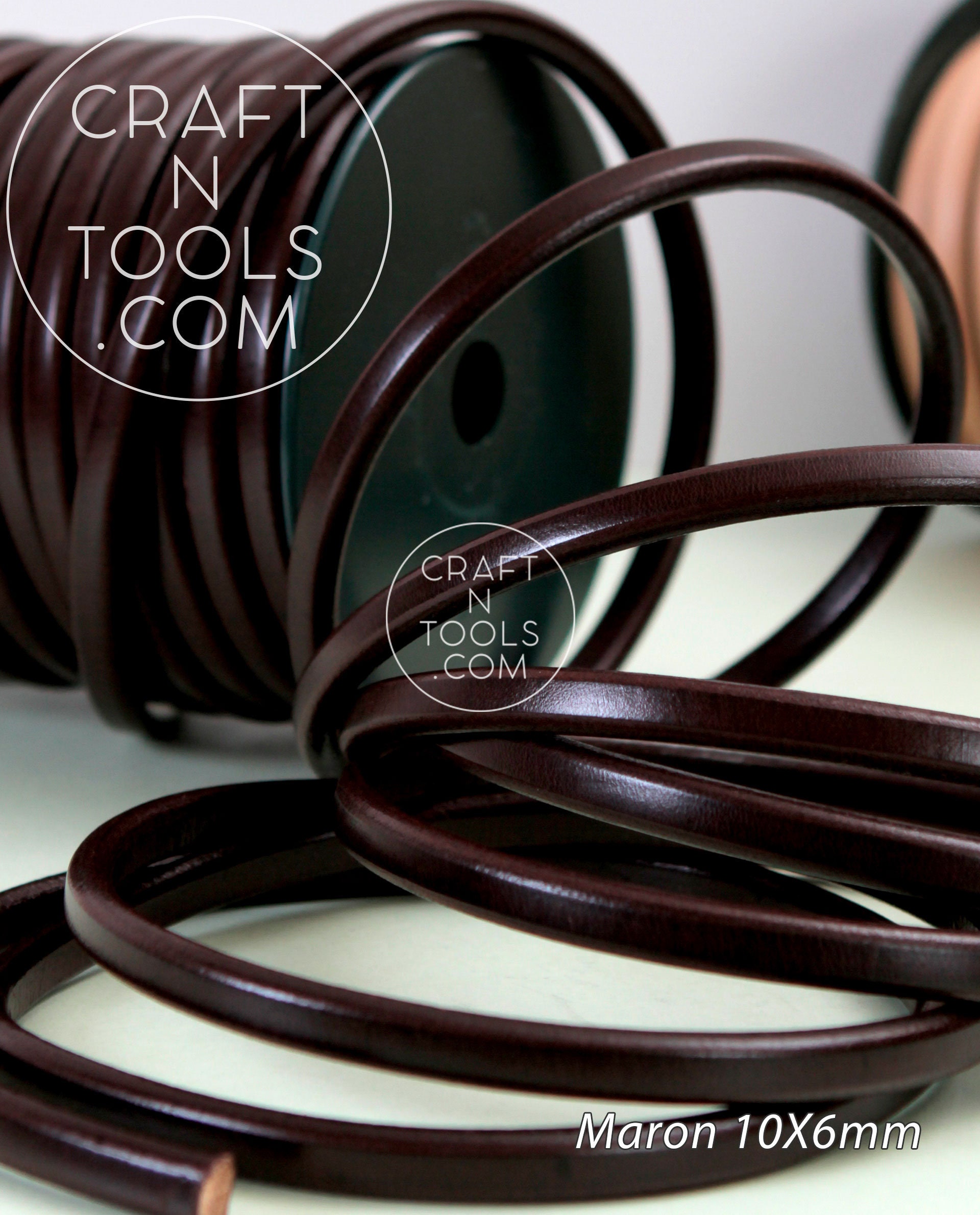 Regaliz Natural Leather Cord in 2 Sizes (10X4.5 and 10x6mm) / Licorice ...