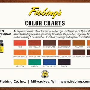 Pro Dye by Fiebing's 4oz / 118ml in 16 Colors / Smooth Leather Dye ...