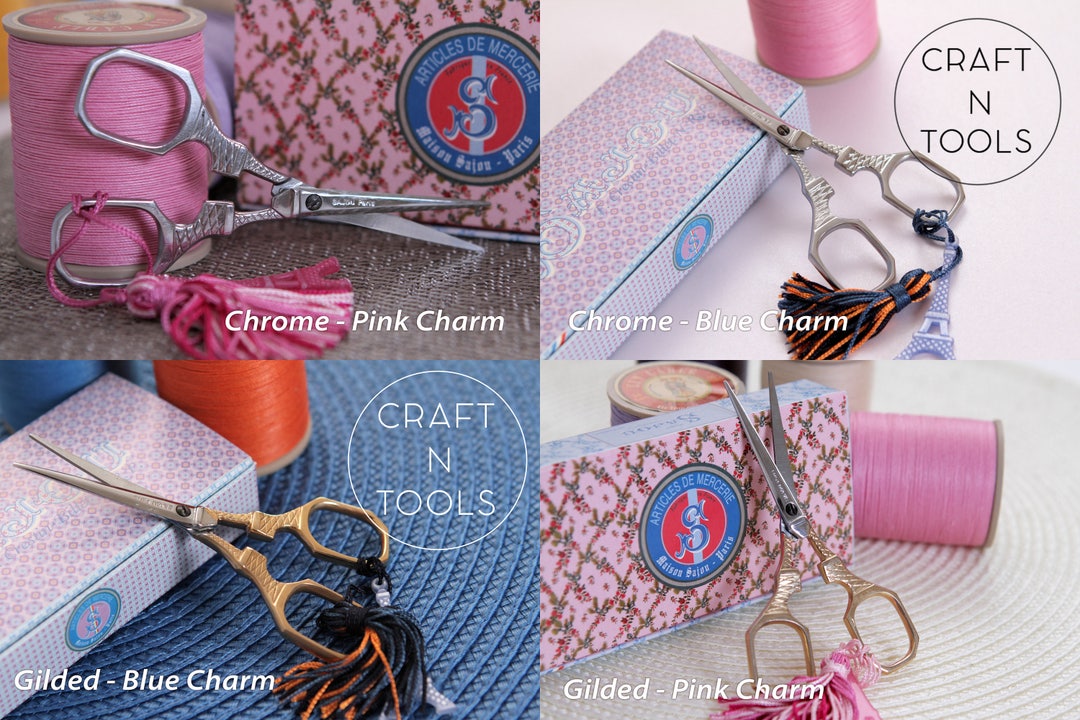 Sajou Gilded Eiffel Tower Embroidery Scissors With Blue Charm ...