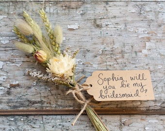 Dried Flower Mini Posy, Miniature Bouquet, Pink and Lavender. Perfect ...