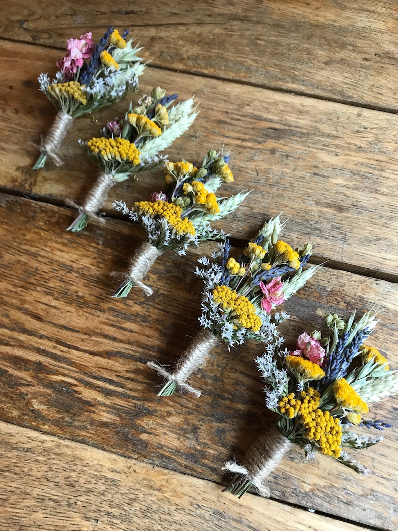 Rustic Wild Flower Bouquet Dried Natural Wedding Flowers For Etsy