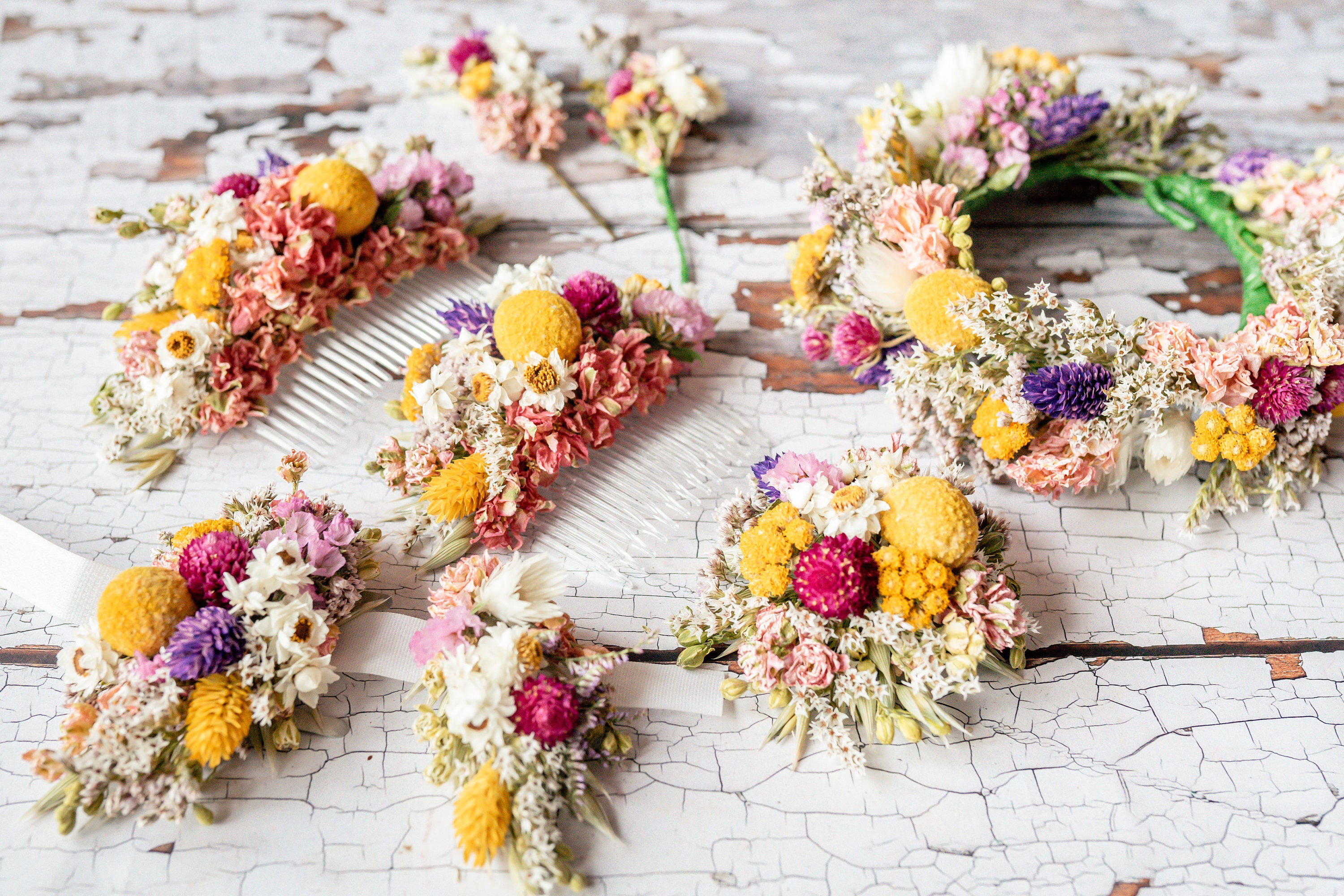 Dried Flower Wedding Hair Accessories. A Range of Styles Made - Etsy UK
