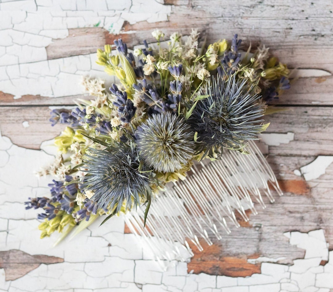 Thistle Hair Comb. Dried Flower Hair Accessory, Wedding Hair by ...
