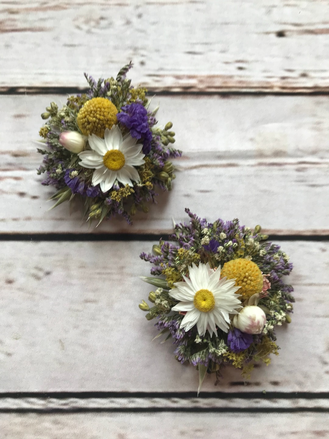 Daisy Hair Clip or Brooch. Made From Dried Flowers. YOUR CHOICE of ...