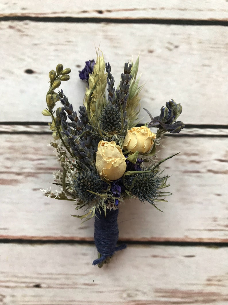 Beautiful Thistle Buttonholes. Made From Dried Flowers and - Etsy UK
