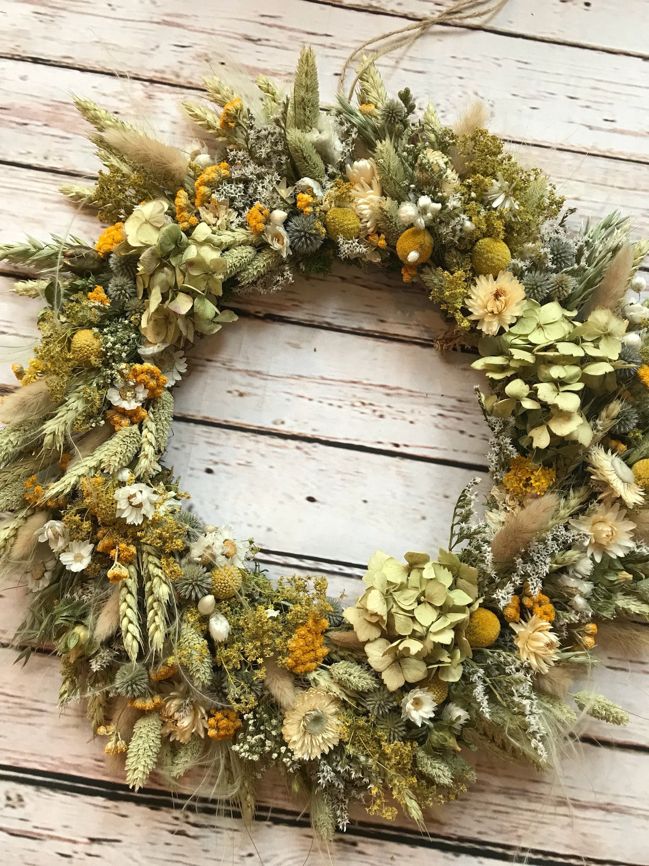 Natural Spring Summer Wreath Made From Dried Flowers Indoor Etsy Uk