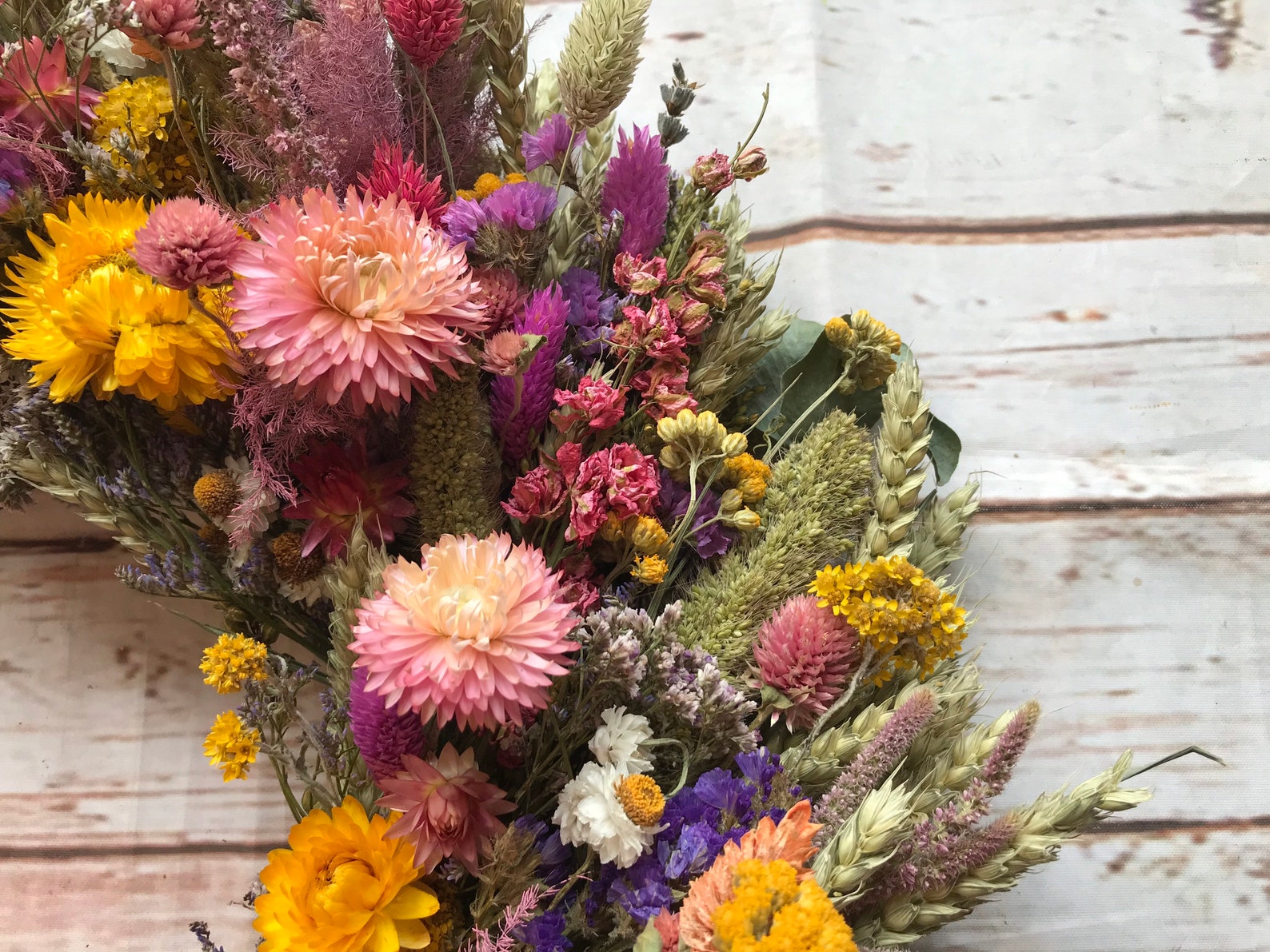 Spring Wreath Making Kit With Dried Flowers. DIY Seasonal Door Wreath ...