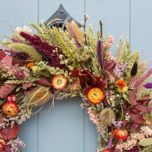 Autumn Dried Wreath Making Kit. Dried Flower DIY Autumnal Door Wreath ...
