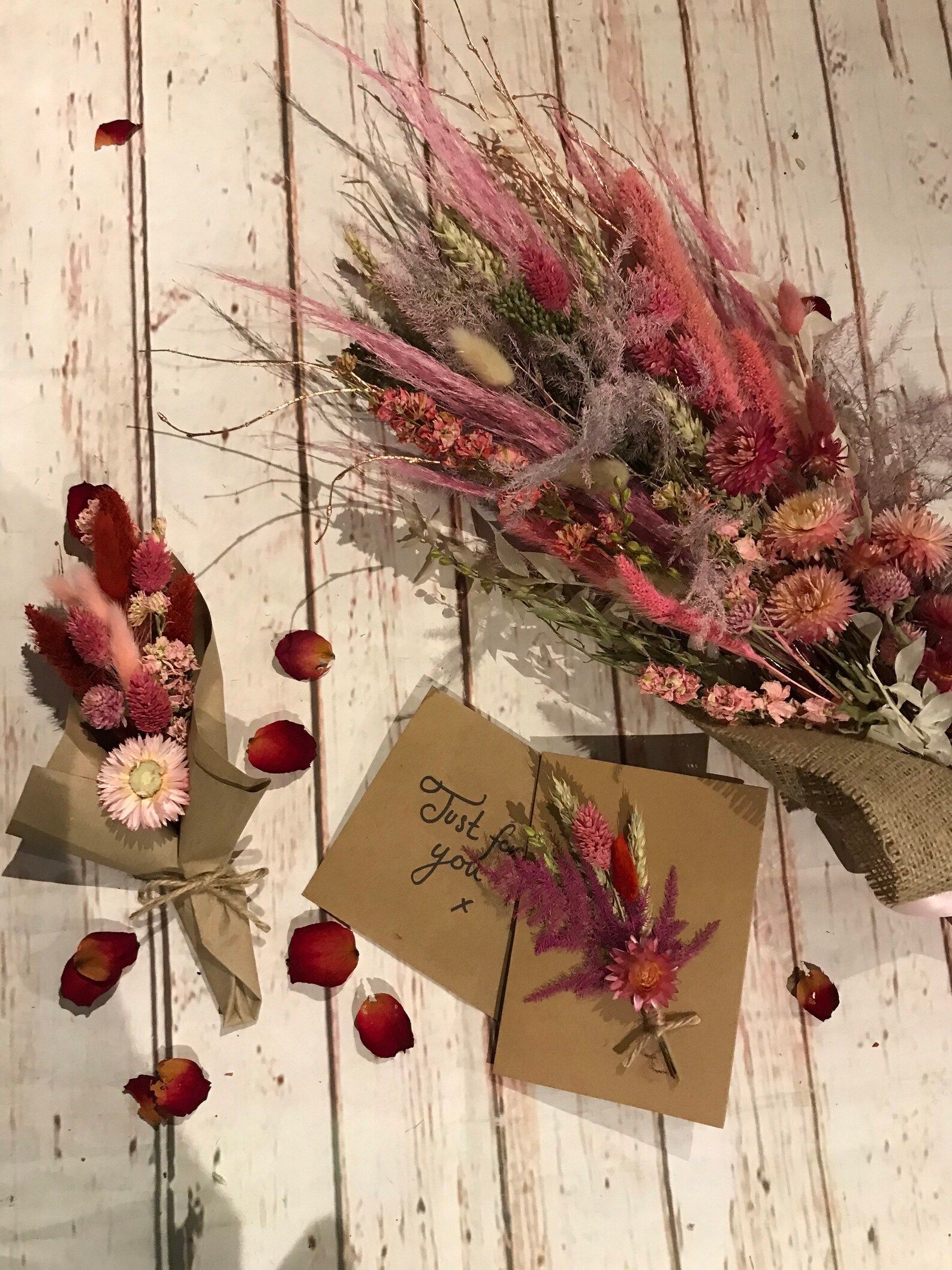 Dried Flower Gift Bouquet With Free Delivery and Gift Card - Etsy